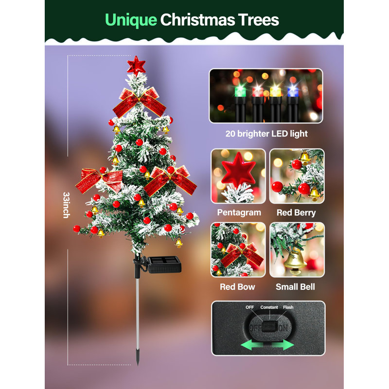 Zeki Shoggy Solar Christmas Trees Lights Outdoor Decoration Zeki Shoggy Solar Christmas Trees Lights Outdoor Decoration